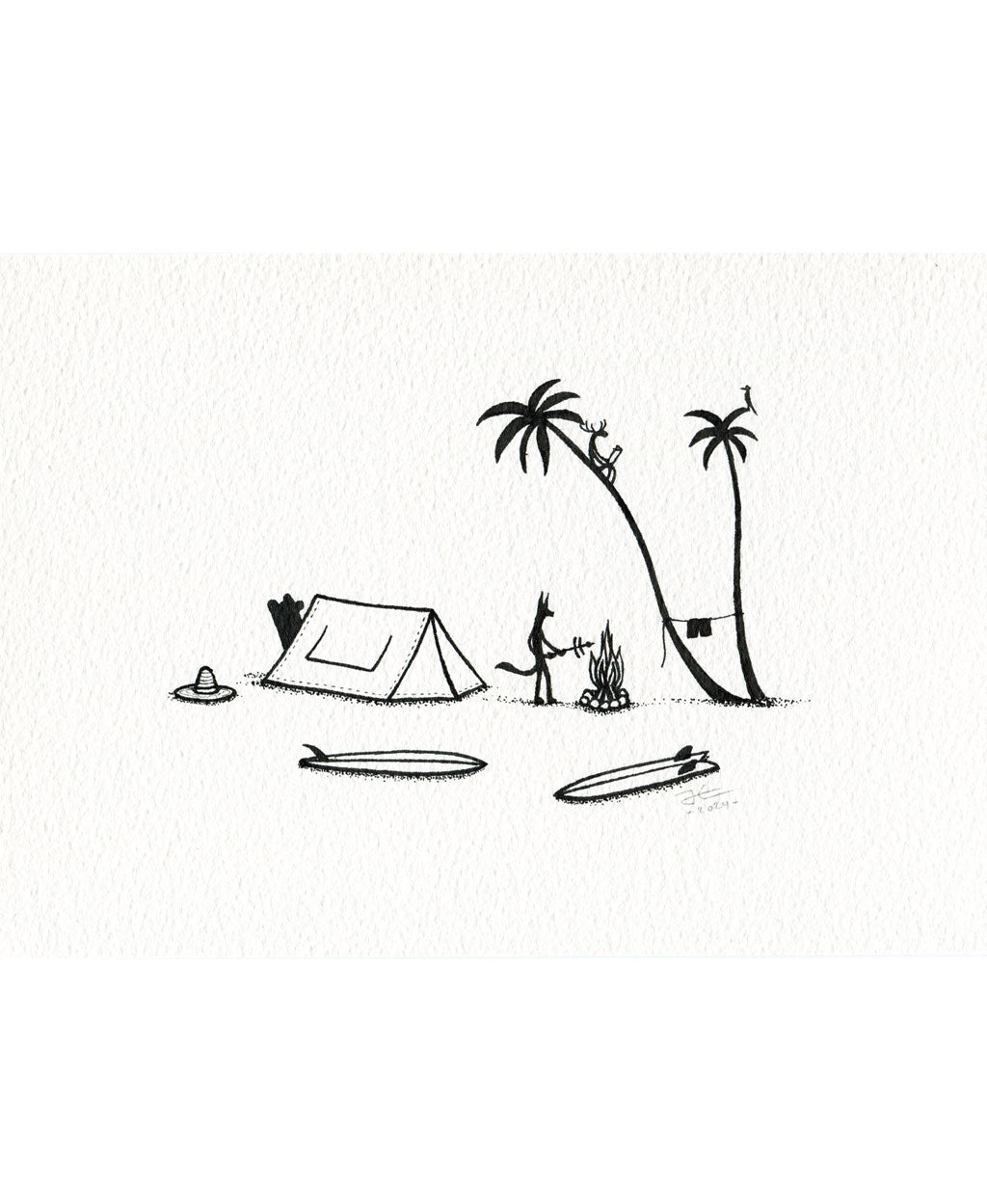 Two Palms. Original illustration – Jonas Claesson Shop