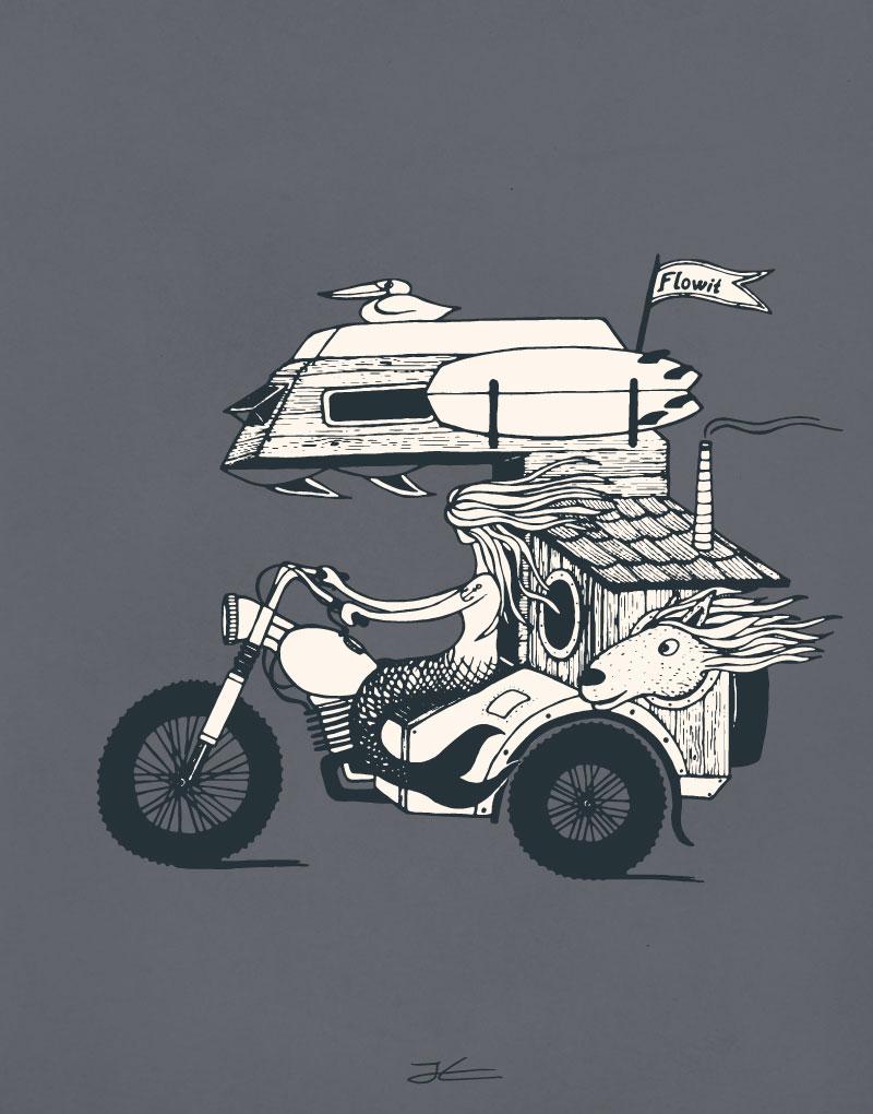 Moto Mermaid Surfari - Jonas Claesson Art – Jonas Claesson Shop