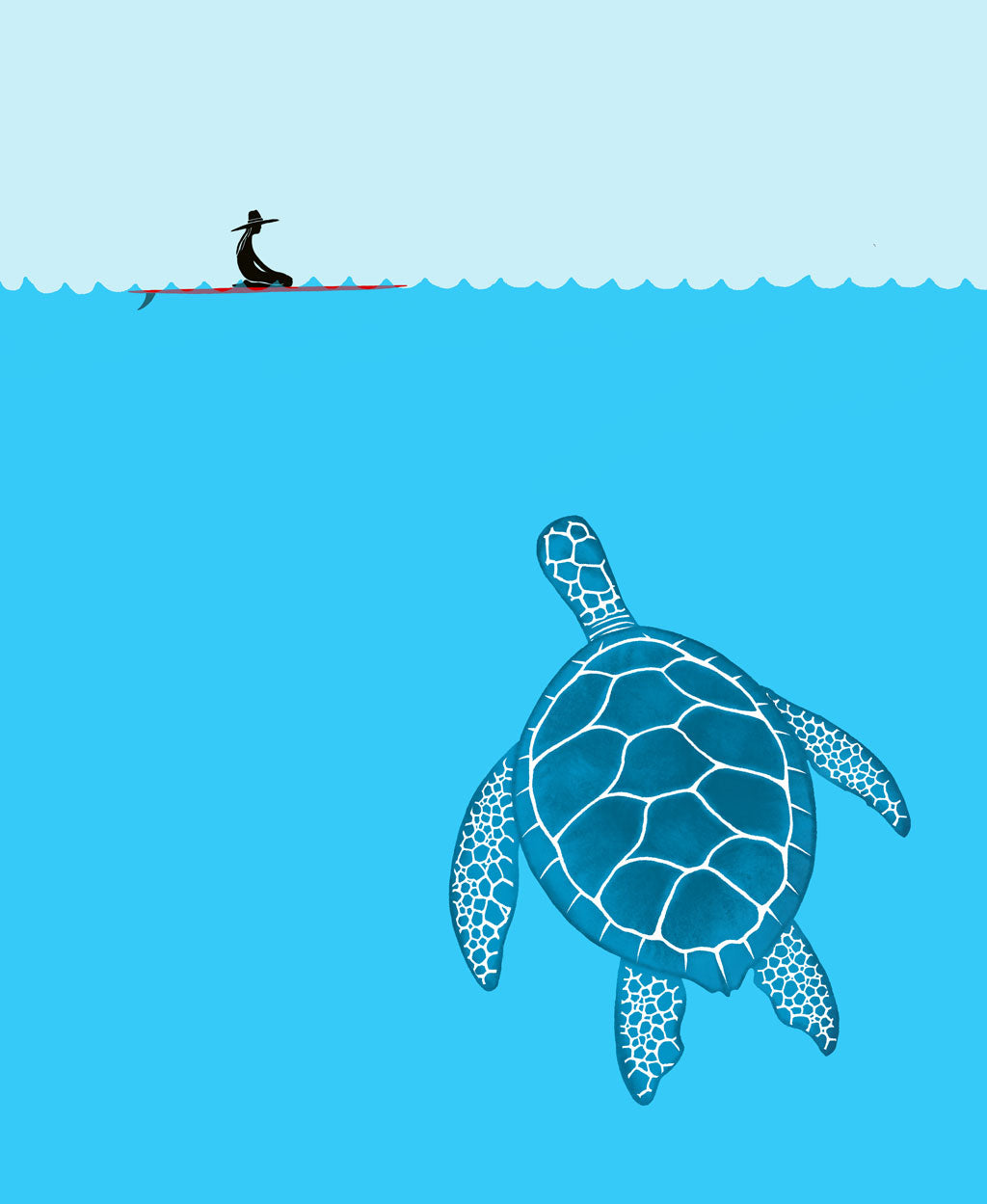 The Blue Turtle Art Print - Jonas Claesson – Jonas Claesson Shop